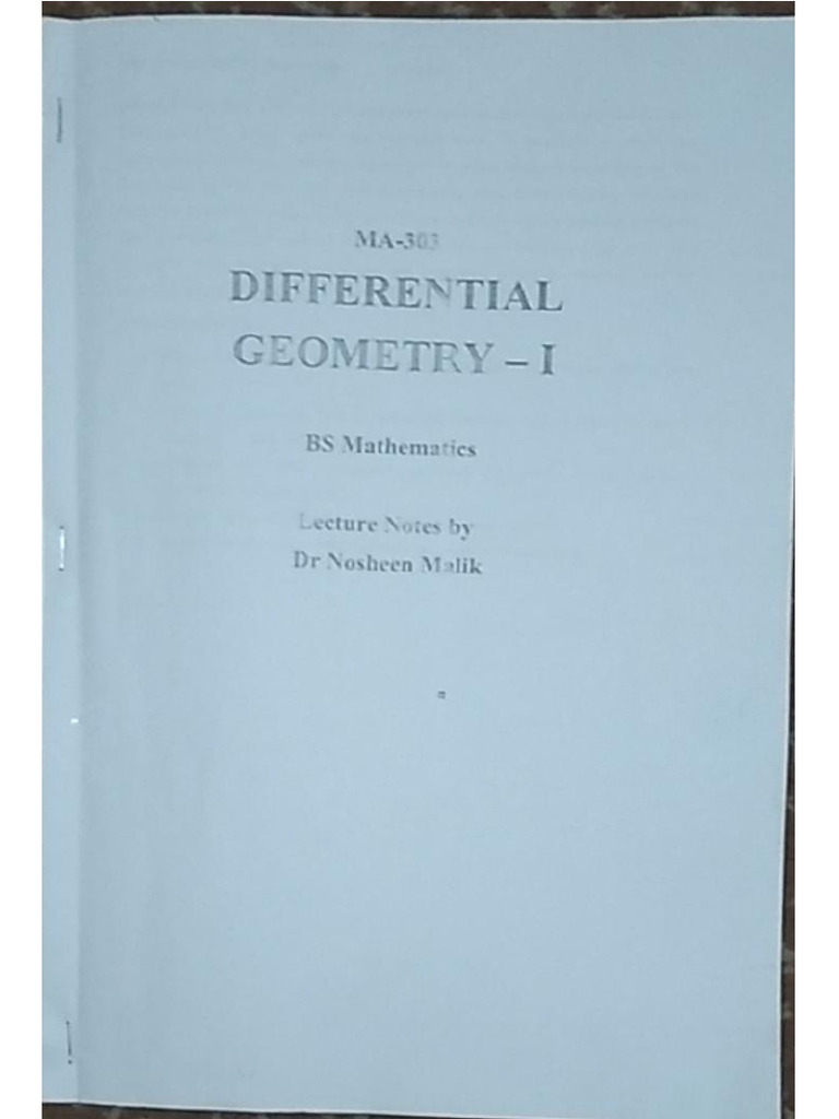 CH 1 Differential Geometry | PDF