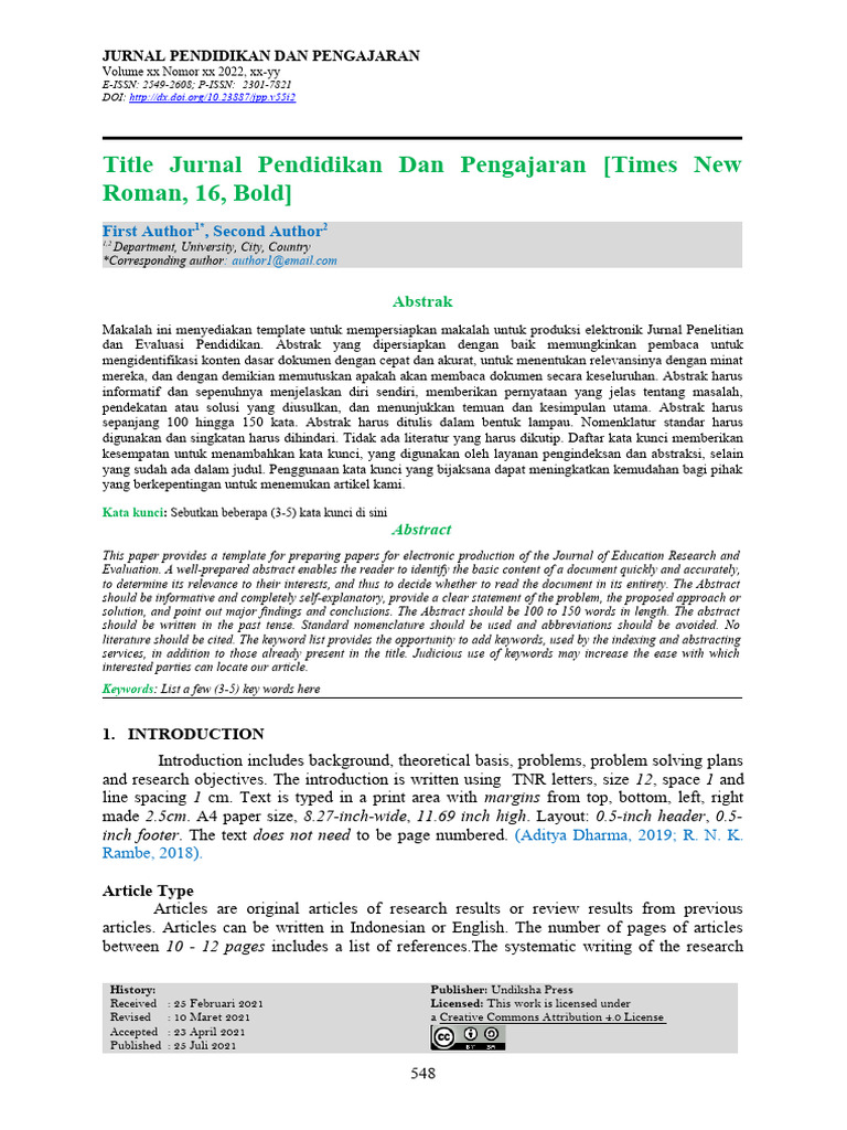 Template JPP (Inggris) | PDF | Data