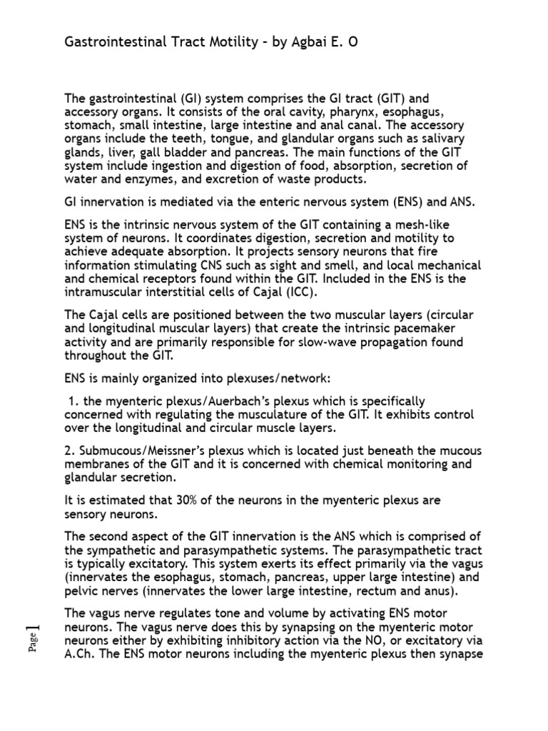 The Gastrointestinal Tract Lecture Note Week 1 | Download Free PDF ...