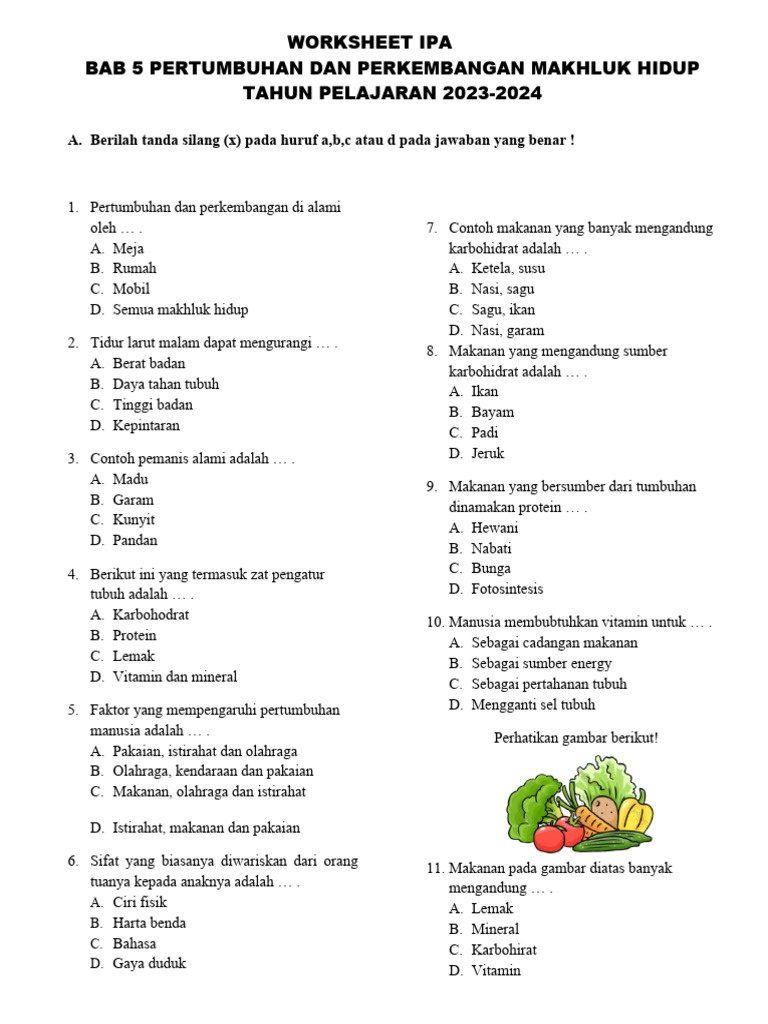 Worksheet IPA BAB 5 (Kls 3 SD) | PDF