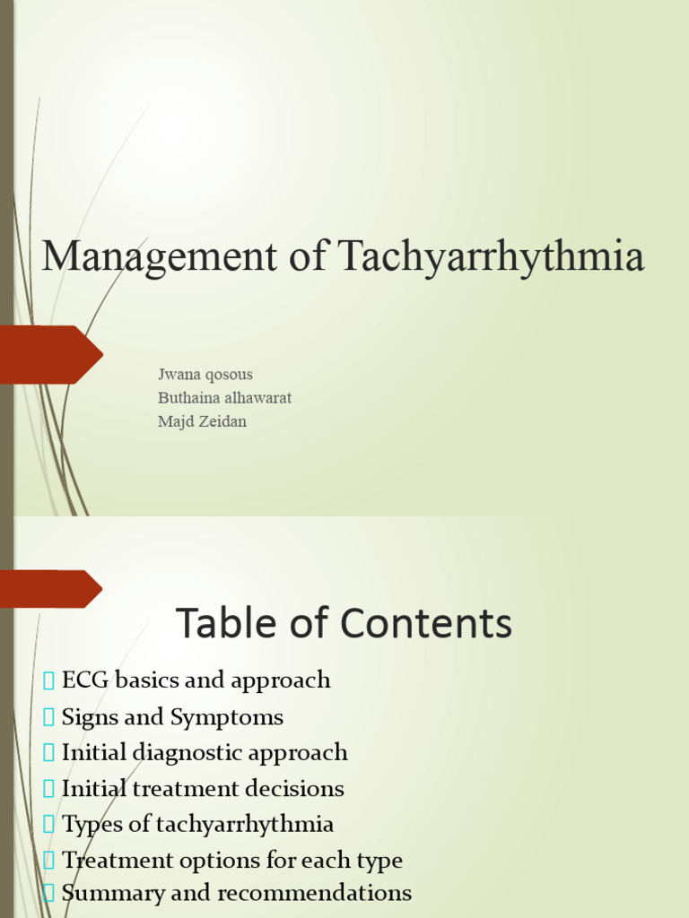 Tachyarrhythmia Management Guide | PDF | Electrocardiography | Cardiac ...