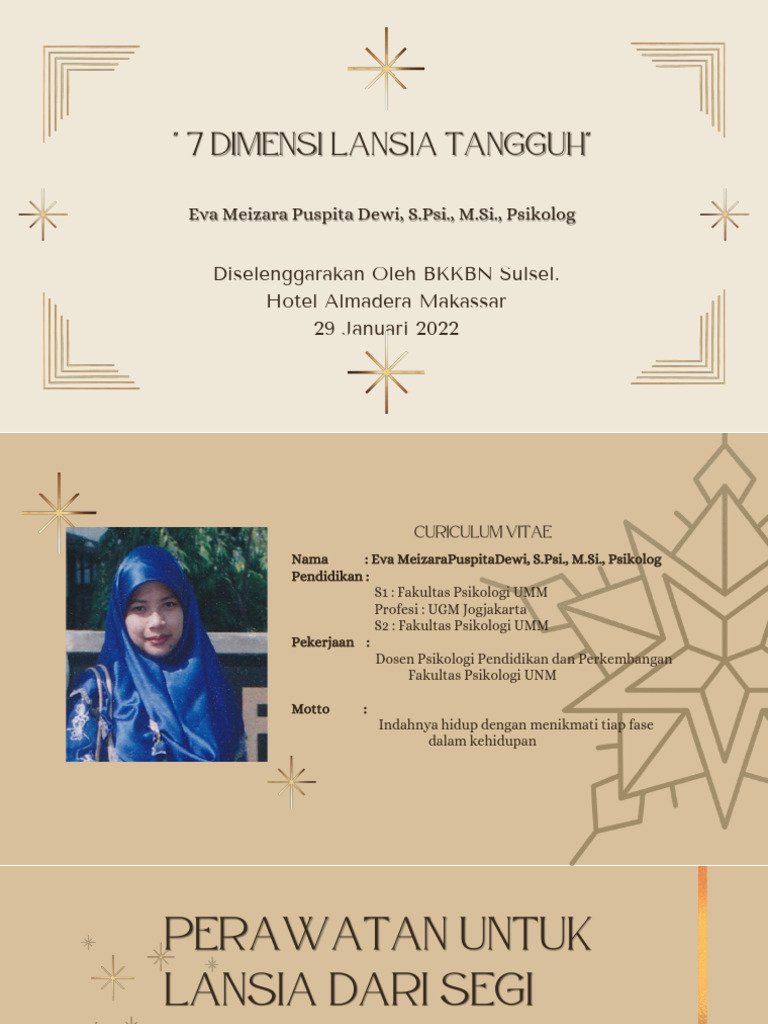 Materi Bu Eva (7 Dimensi Lansia Tangguh) 29 Jan 22 | PDF