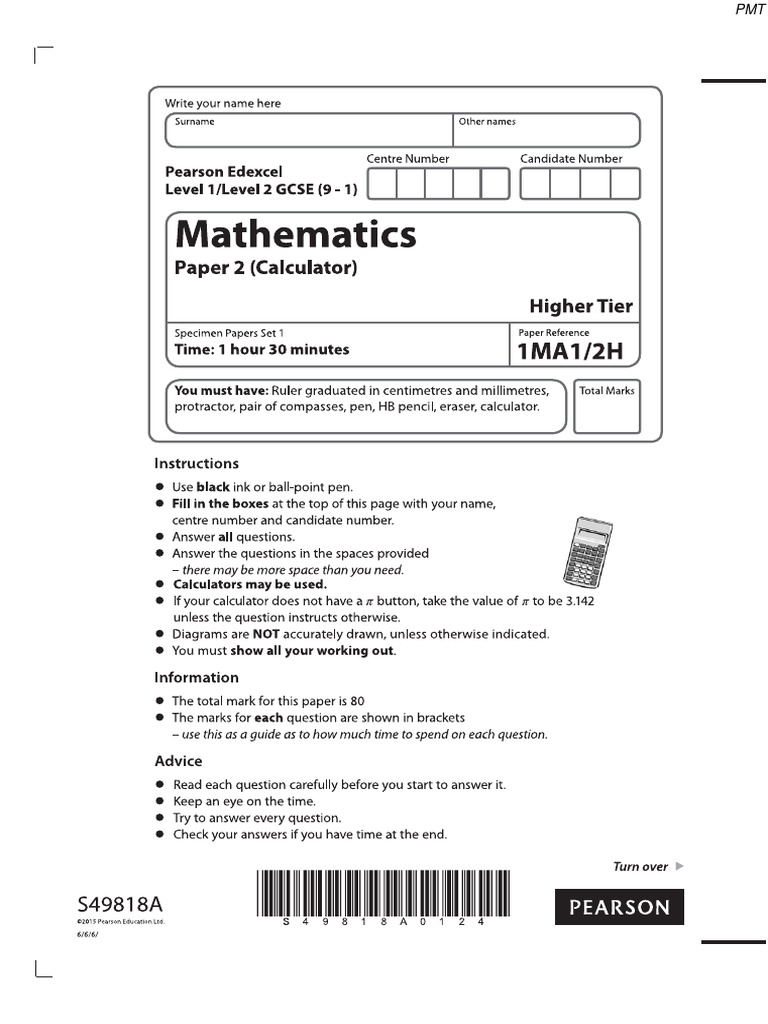 Specimen 1 QP | PDF