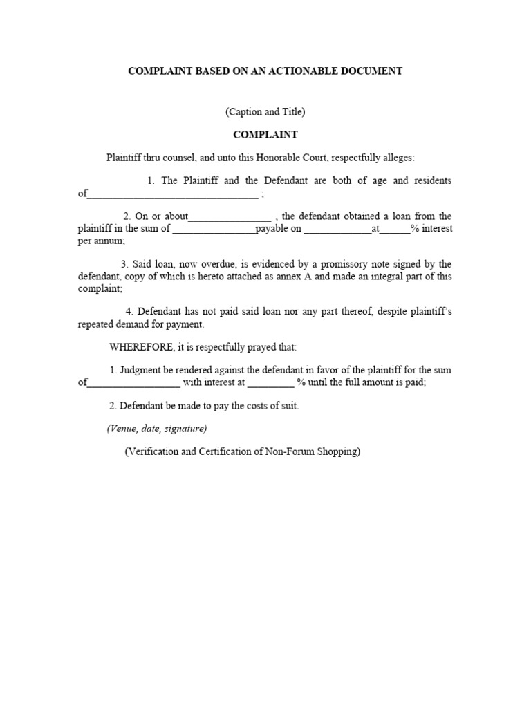 Loan Default Complaint Document | PDF | Law