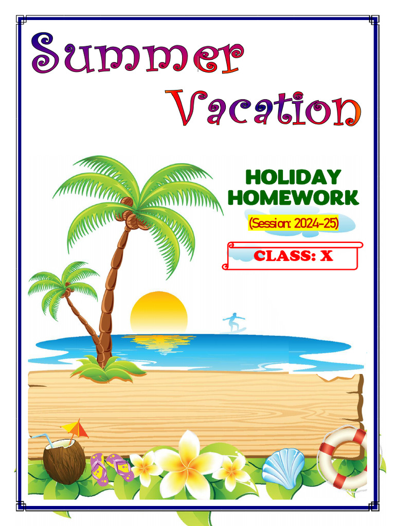 Summer Vacation Assignment (2024-25) - Class (X) | PDF | Graphics | Data