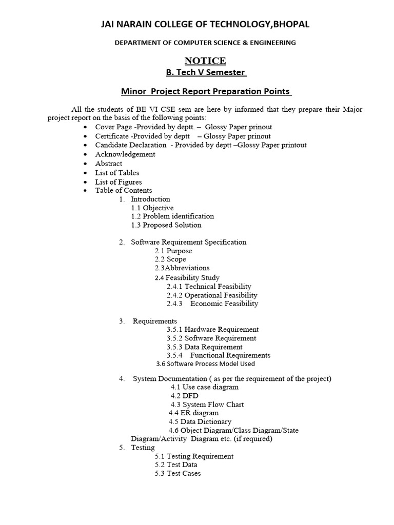 Minor Project Report Format | Download Free PDF | Software | Computing
