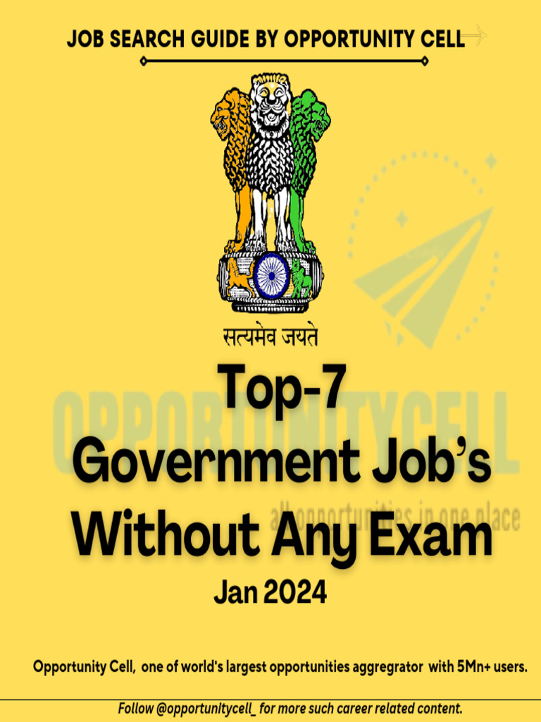 Government Job Opportunities in India | PDF | Career & Growth | Finance ...