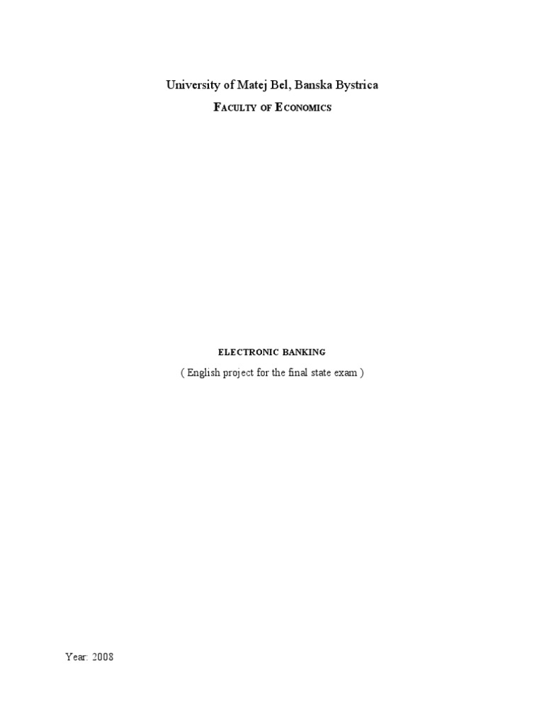 University of Matej Bel, Banska Bystrica: (English Project For The Final State Exam) | PDF ...