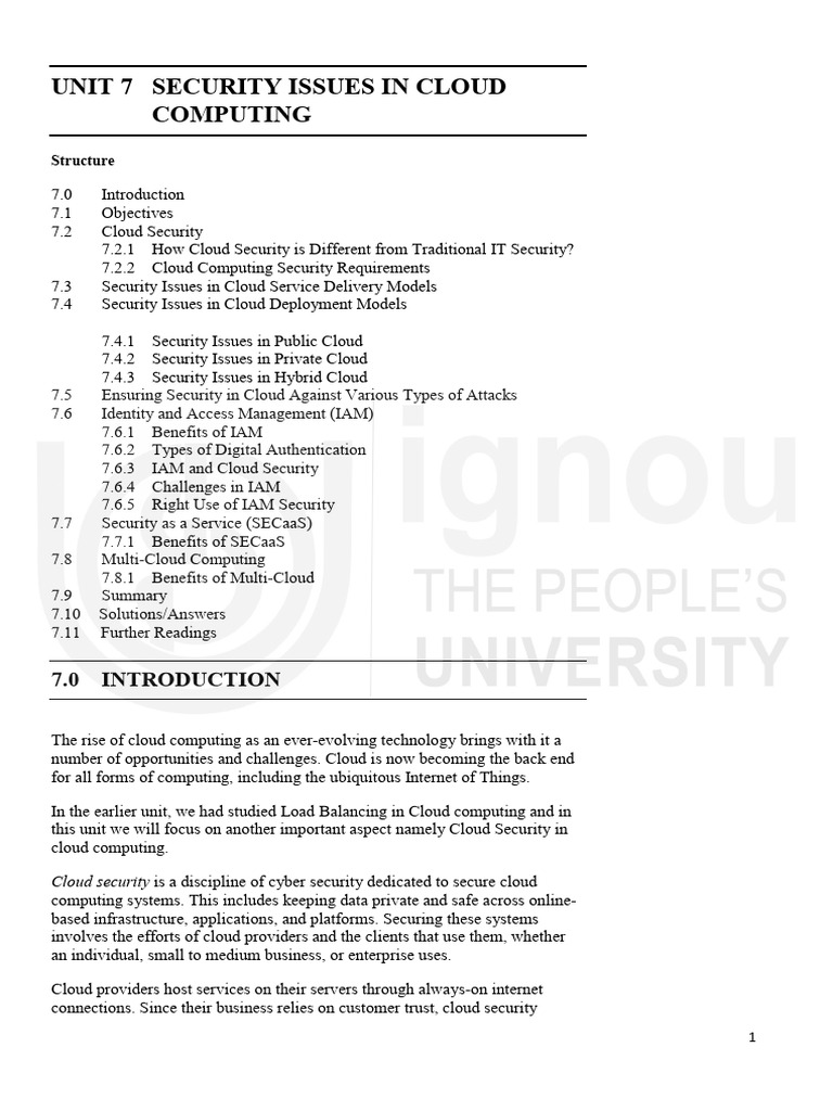 Unit 7 | Download Free PDF | Cloud Computing | Denial Of Service Attack
