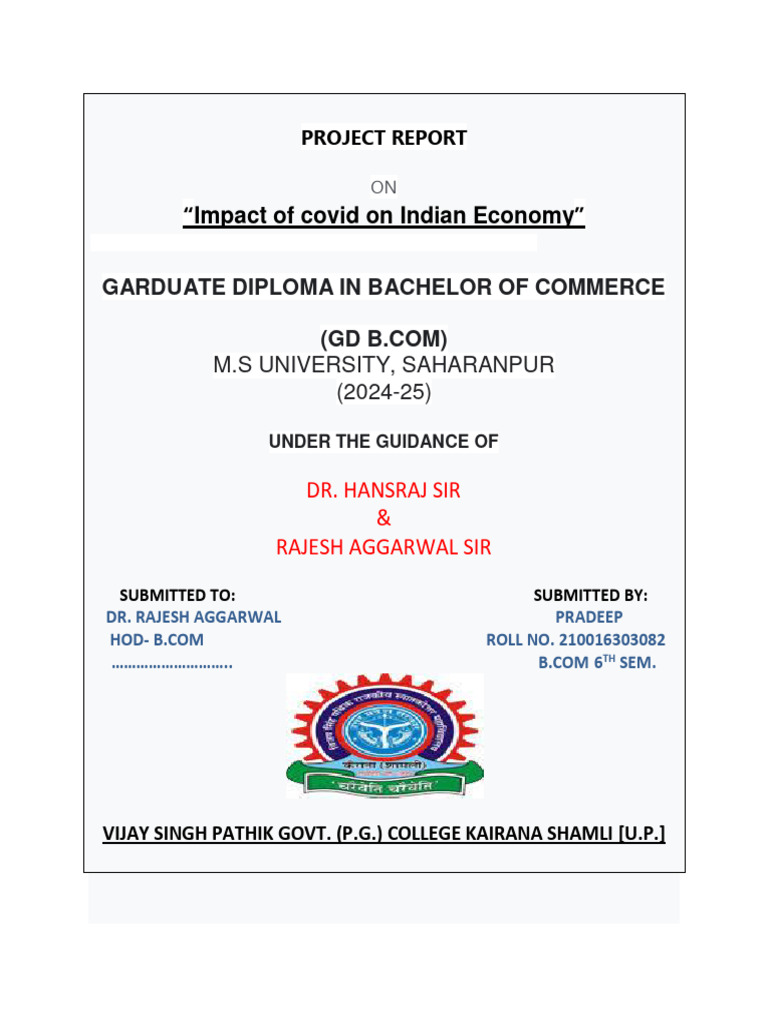 Pradeep B.com Project Report | PDF