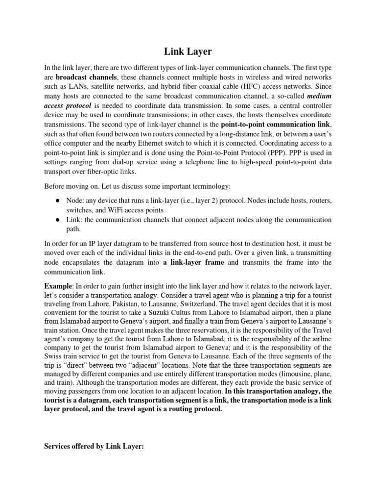 Understanding Link Layer Protocols | PDF | Internet Protocols ...