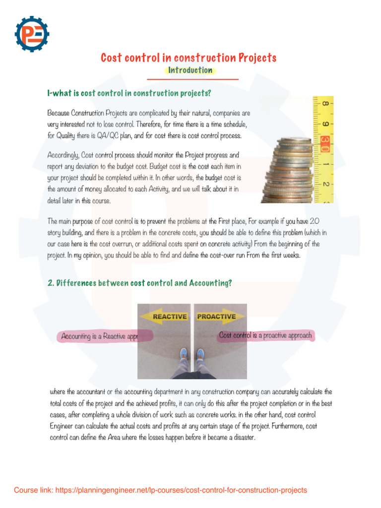 Cost-Control-Course-Introduction-lesson-1-Introduction | PDF | Cost ...