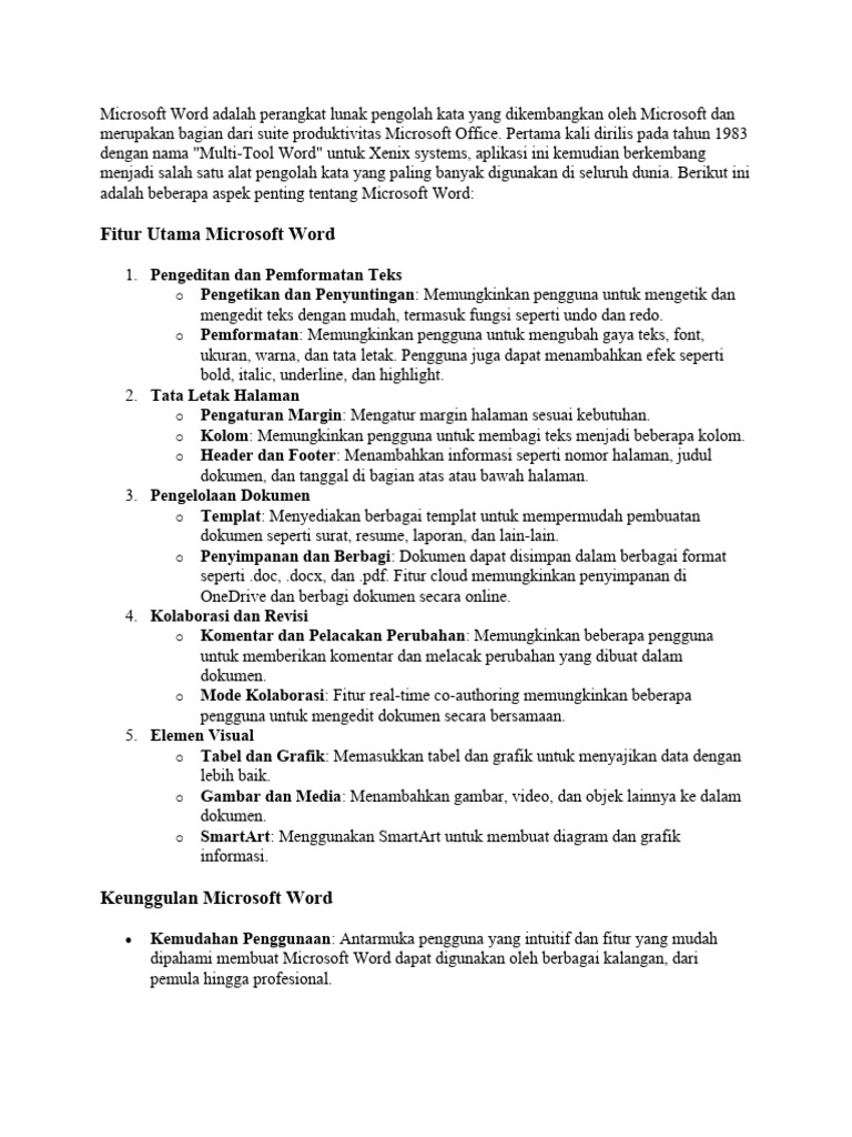 Microsoft Word Adalah Perangkat Lunak Pengolah Kata Yang Dikembangkan ...
