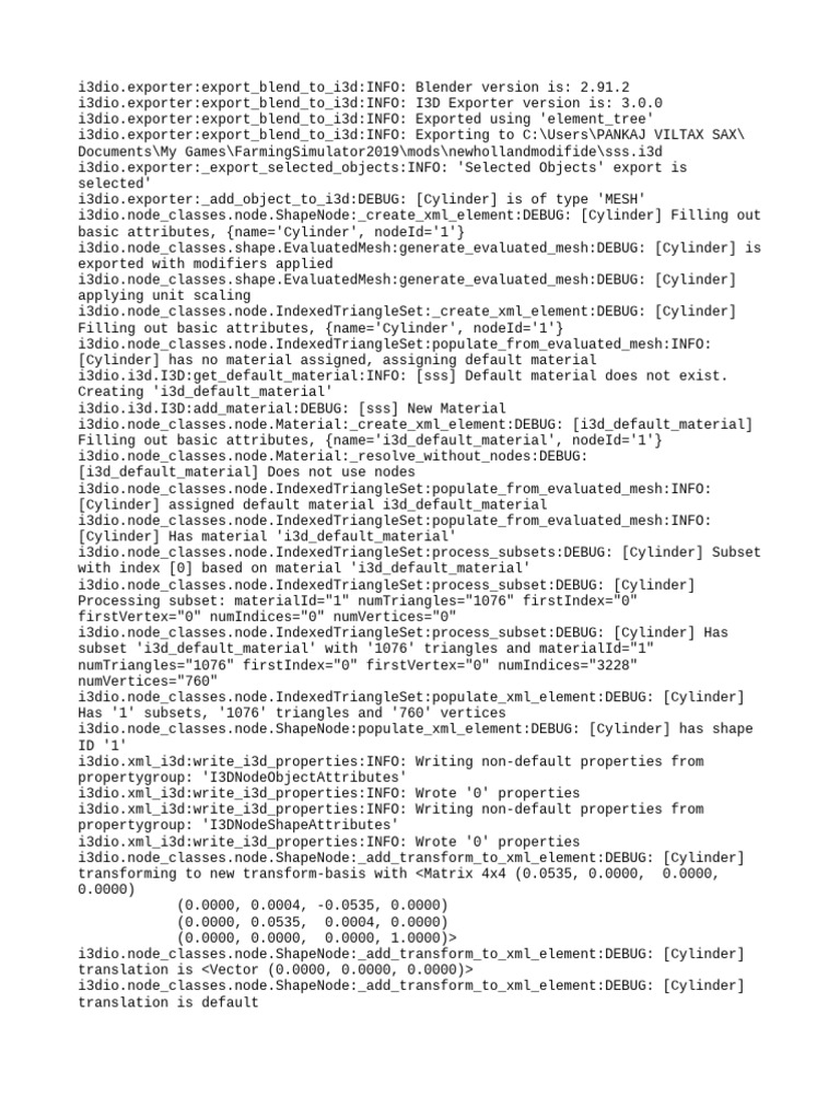 Sss Export Log | PDF | Shape | Computing