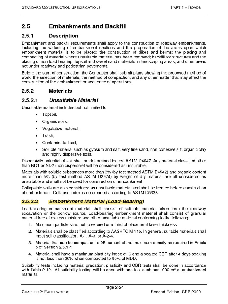 1-Spec Borrow Material For Embankment and Subgrade-2-6 | PDF | Drainage ...
