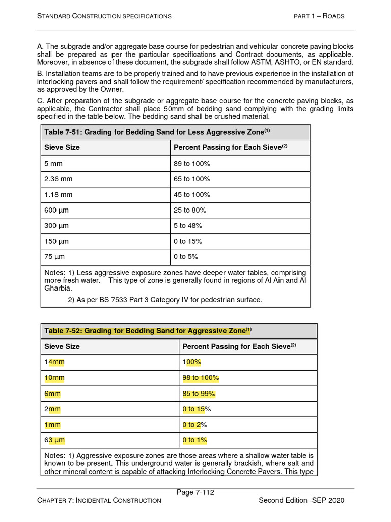 Bedding Sand Specifications for Paving | PDF | Earth Sciences | Materials