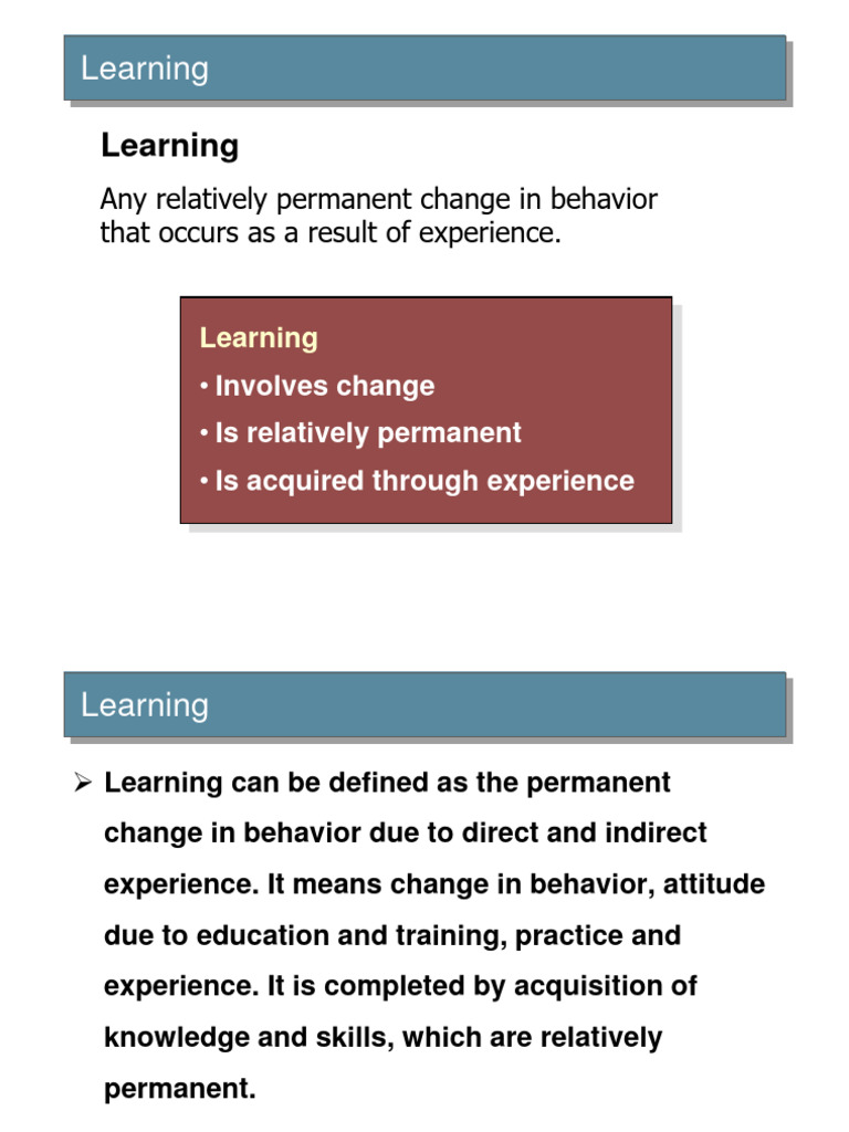 04 Learning | PDF | Learning | Motivational