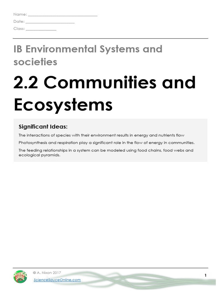 IB Environmental Systems Guide | PDF | Food Web | Ecology