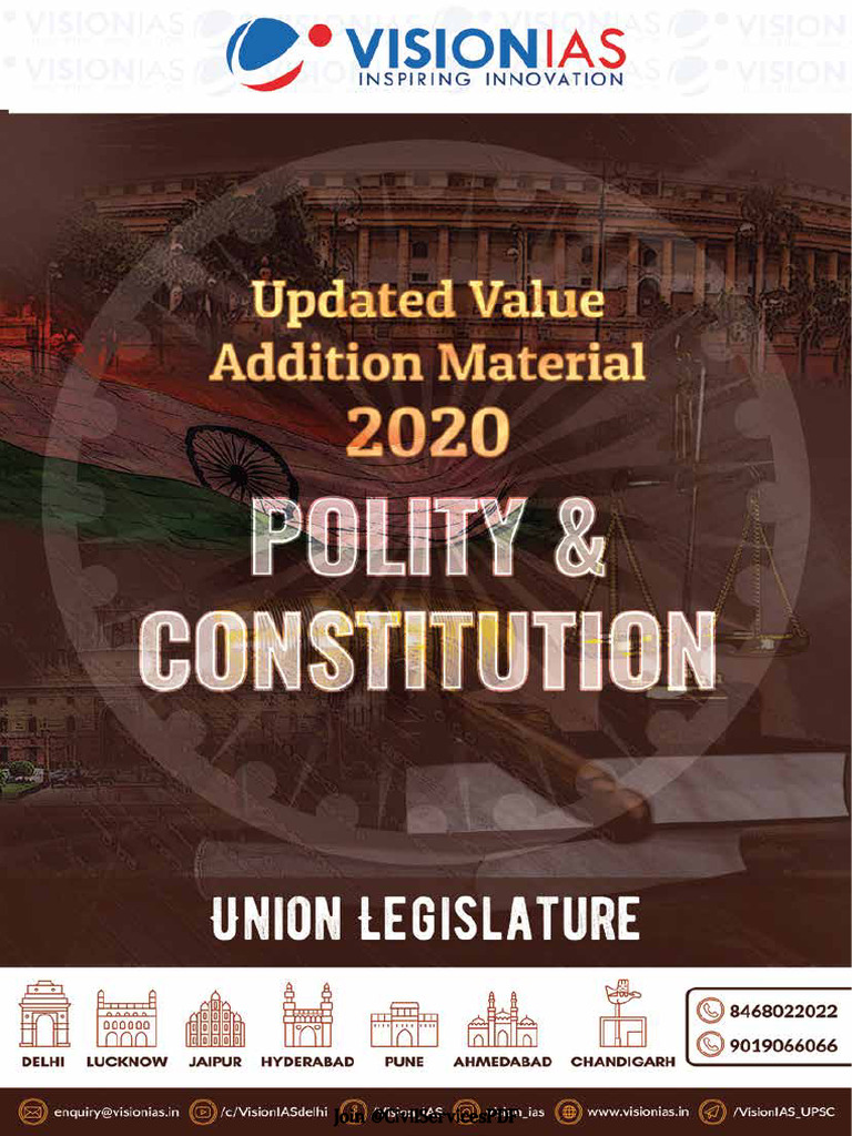 Vision VAM 2020 (Polity) Union Legislature | PDF | Public Law | Government