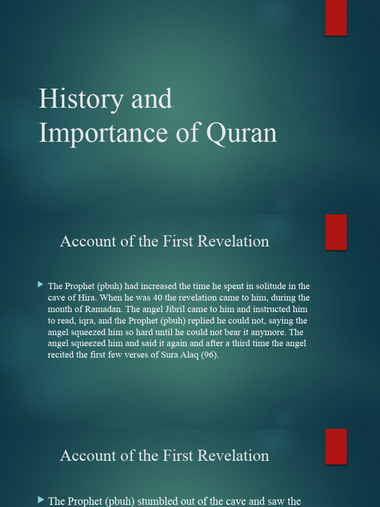 History and Importance of Quran | PDF | Quran | Islam