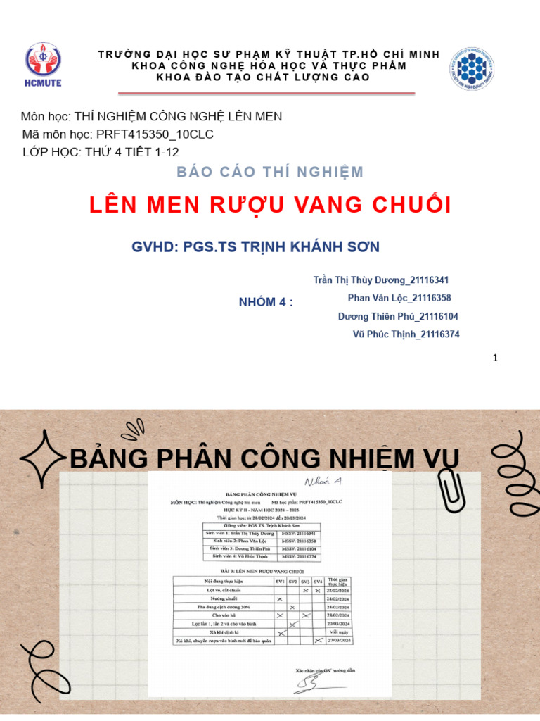 Lên men rượu vang chuối | PDF