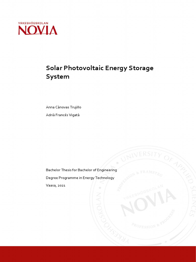 Solar Photovoltaic Energy Storage System | PDF | P–N Junction | Doping ...