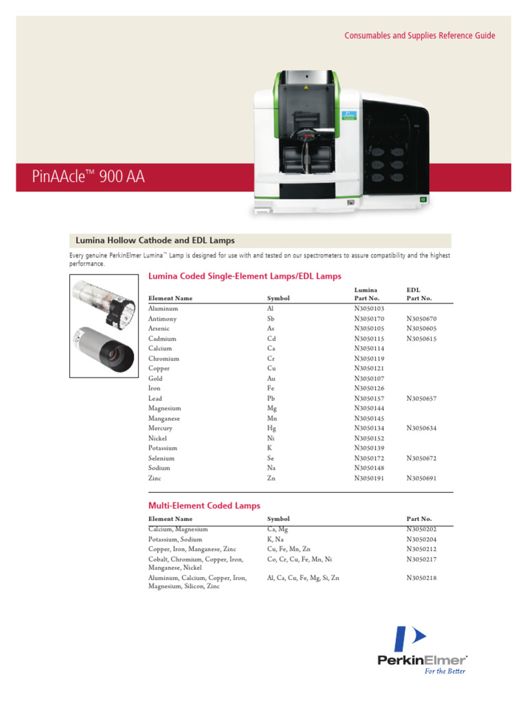 Pinaacle 900 Aa: Lumina Hollow Cathode and Edl Lamps | Download Free ...