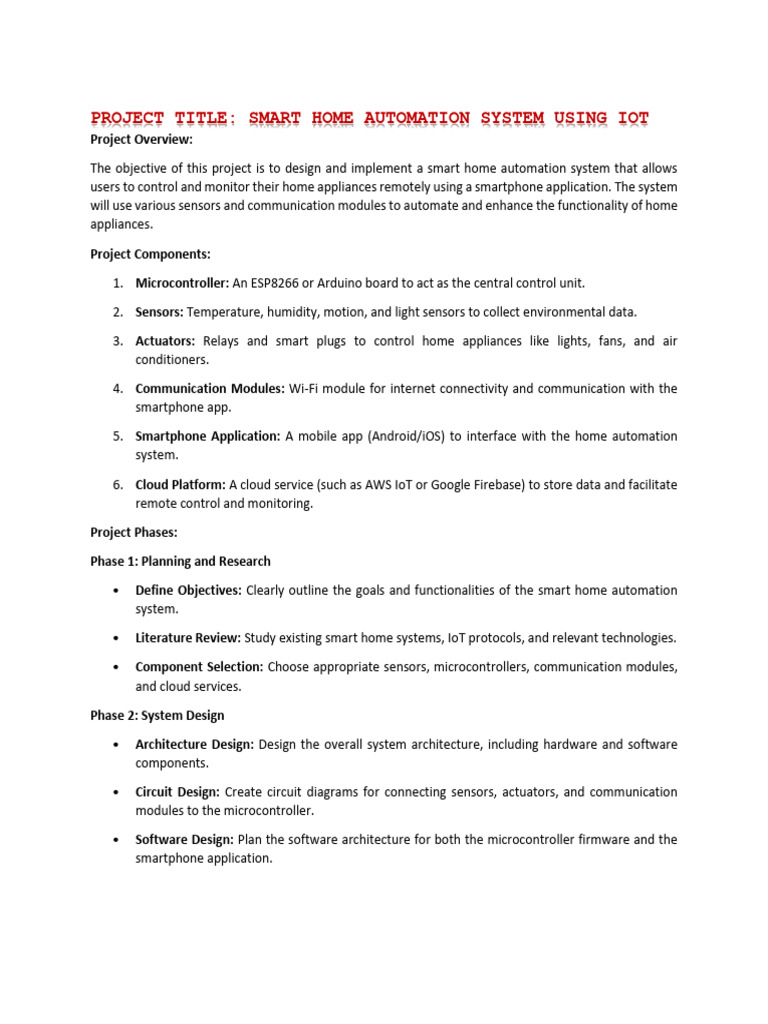 IoT Smart Home Automation Project Guide | PDF | Internet Of Things ...