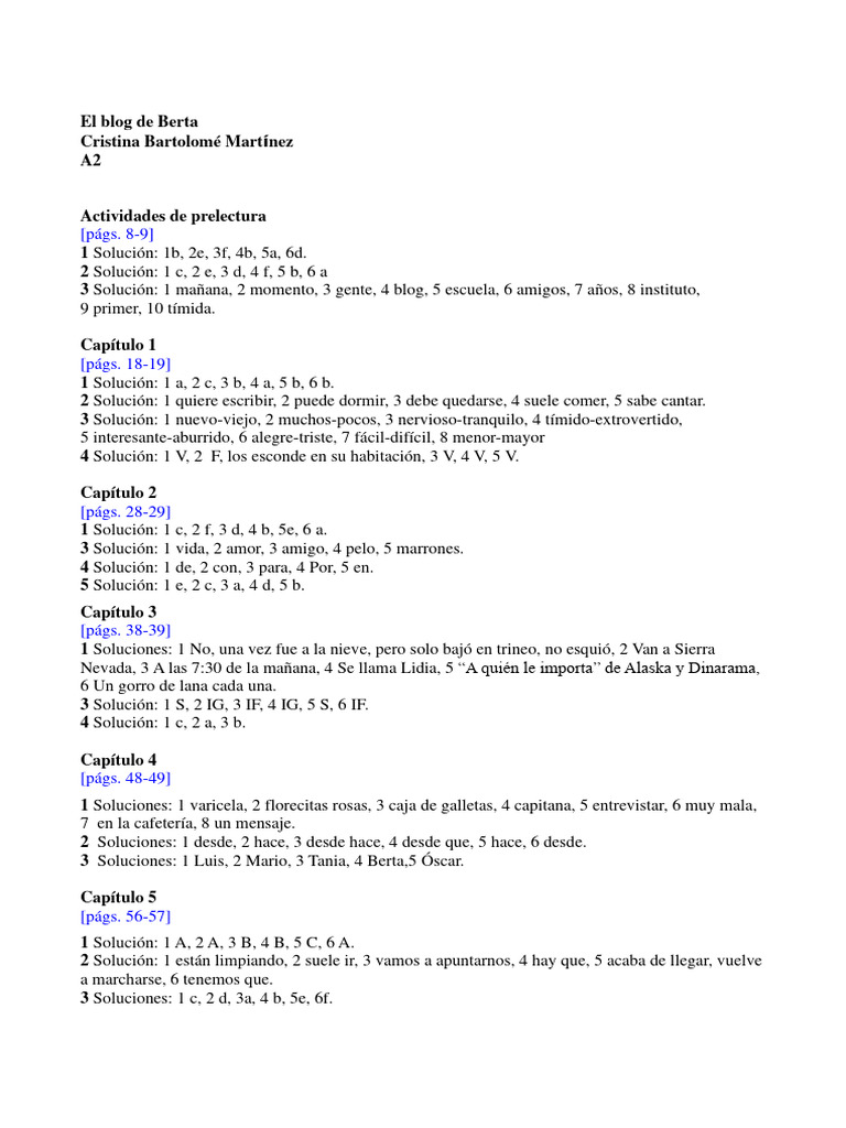 El Blog de Berta A2.soluciones - ELI | PDF