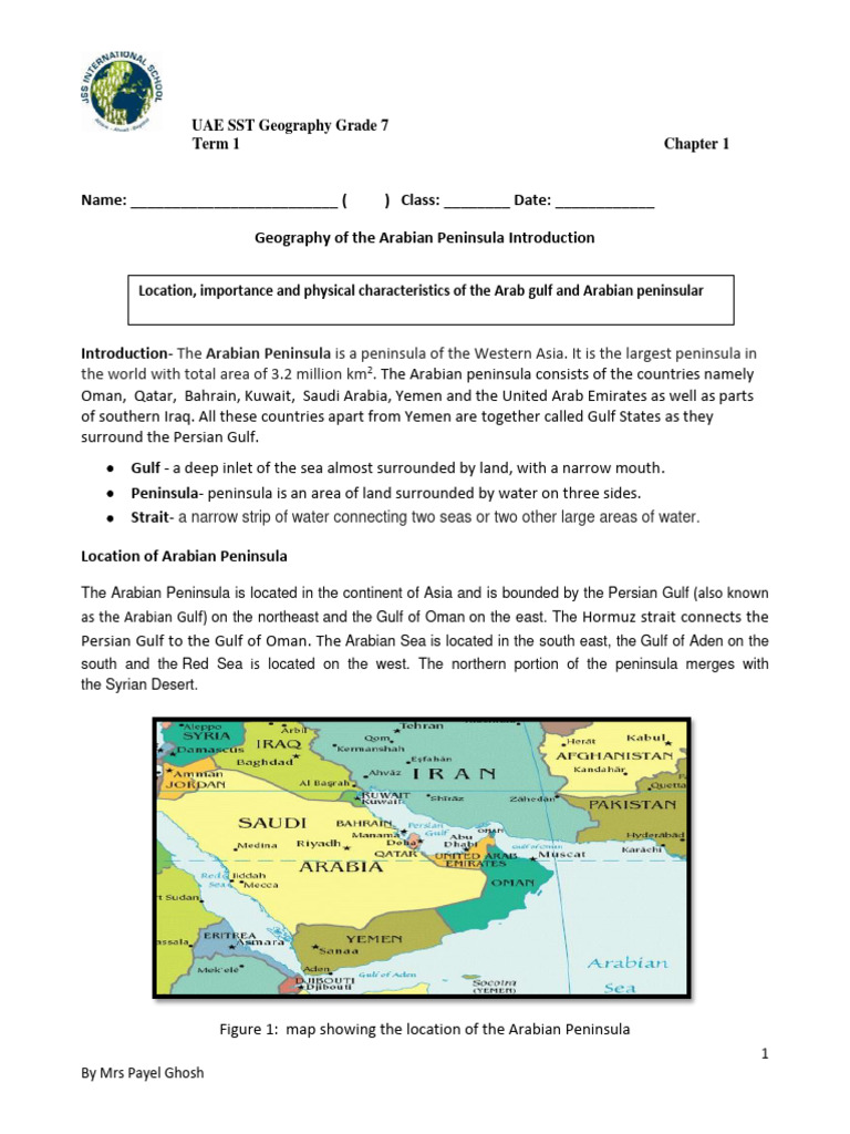 Grade 7 UAE SST Term 1 Chapter 1 Physica | Download Free PDF | Arabian ...