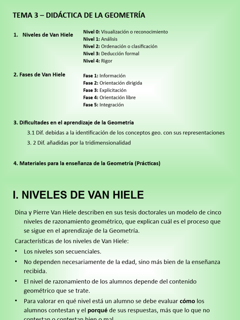 TEMA 3 Didactica de La Geometria - Van Hiele IMPRIMIR | PDF | Triángulo ...