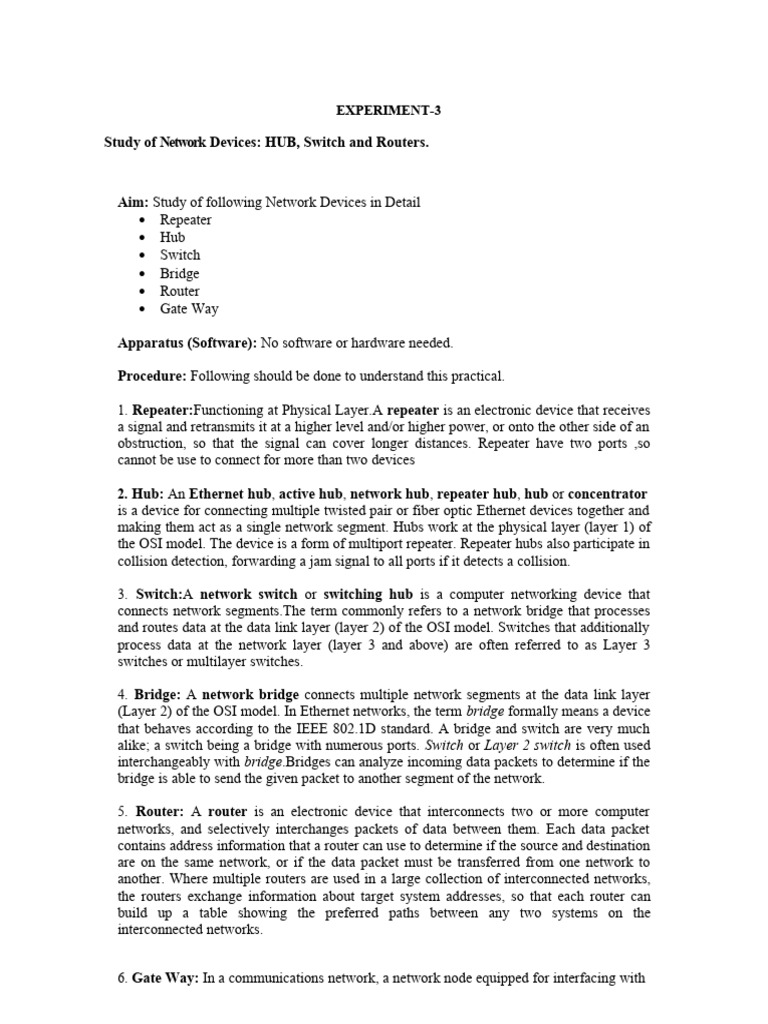 Lab#5 (Network Topologies) | PDF | Network Switch | Computer Network