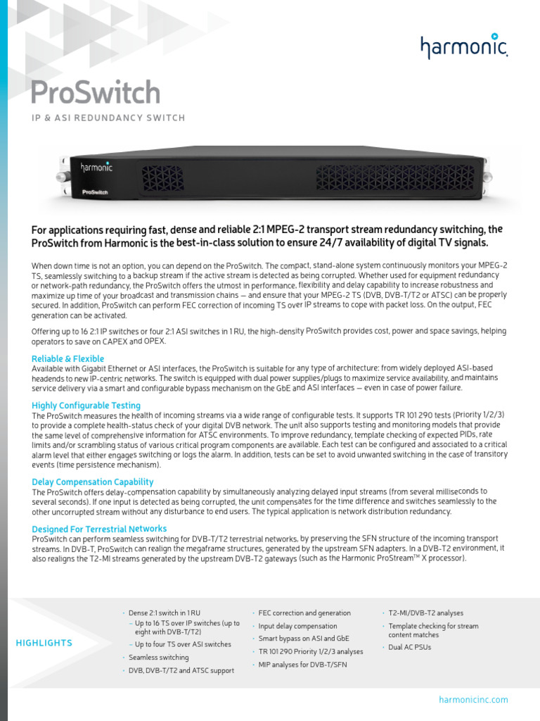 Proswitch Datasheet | PDF | Internet Protocols | Computer Network