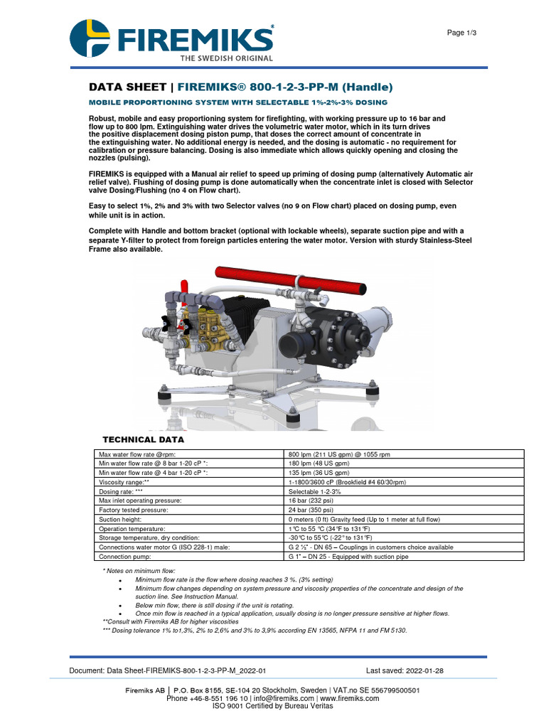 Data Sheet-FIREMIKS-800-1-2-3-PP-M (Handle) 2022-01 | PDF | Pump ...