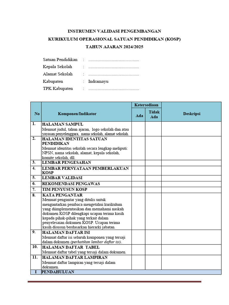 Instrumen Validasi Kosp 2024 | PDF | Karier & Perkembangan | Bisnis