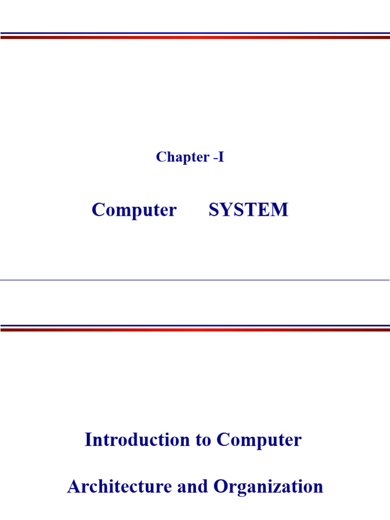 Ch 01 Introduction To Computer Organization And Architecture Pdf Teaching Mathematics