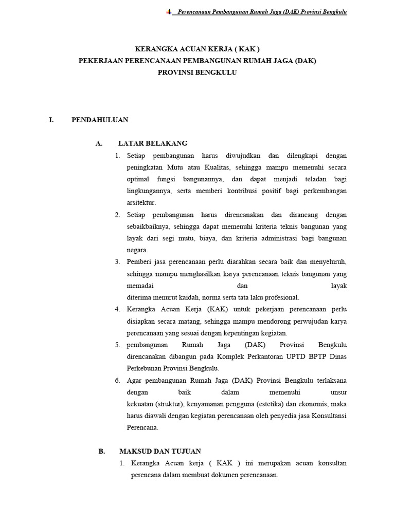 KAK Rumah Jaga | PDF