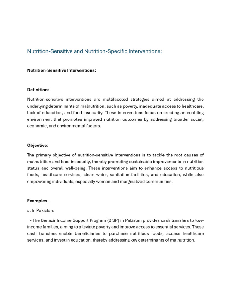 Nutrition Interventions in Asia | PDF | Malnutrition | Food Security