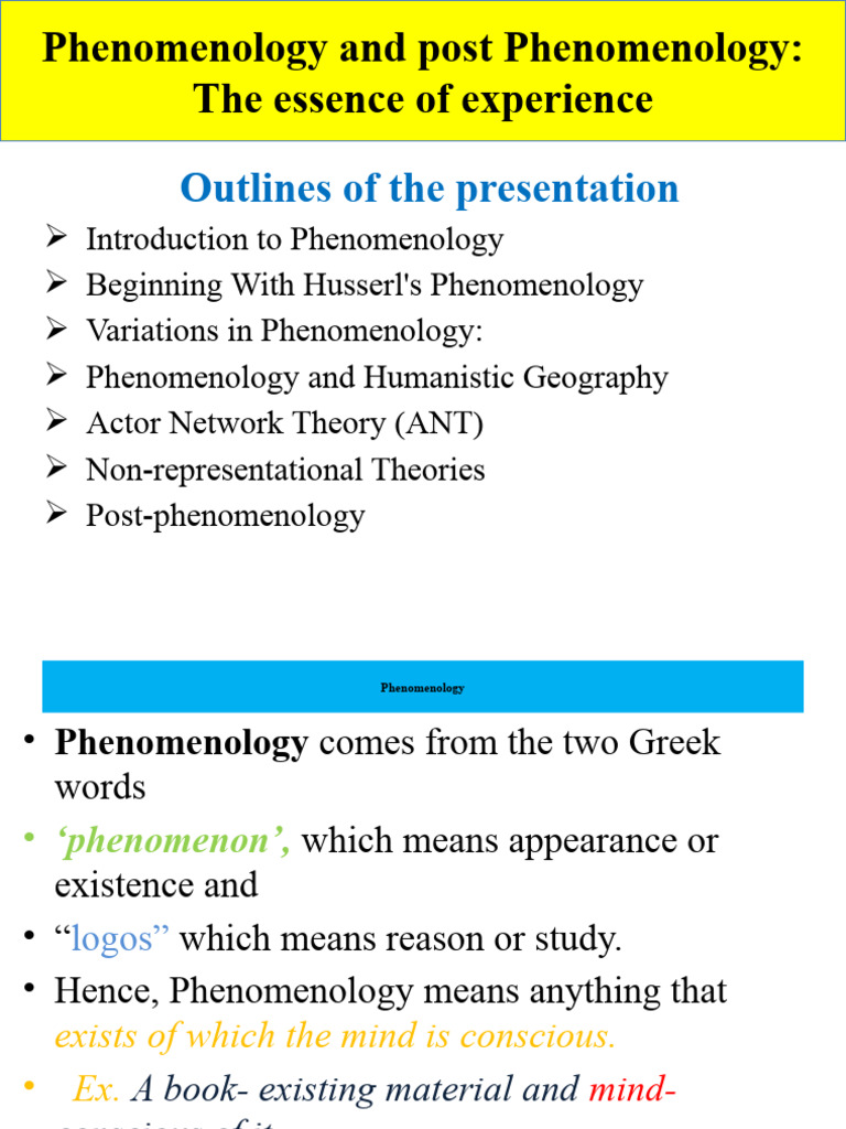 Characteristics of Phenomenology | PDF | Phenomenology (Philosophy ...