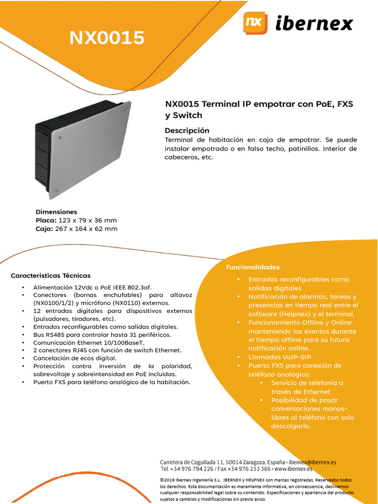 Terminal IP NX0015 para Instalación Empotrada | PDF ...