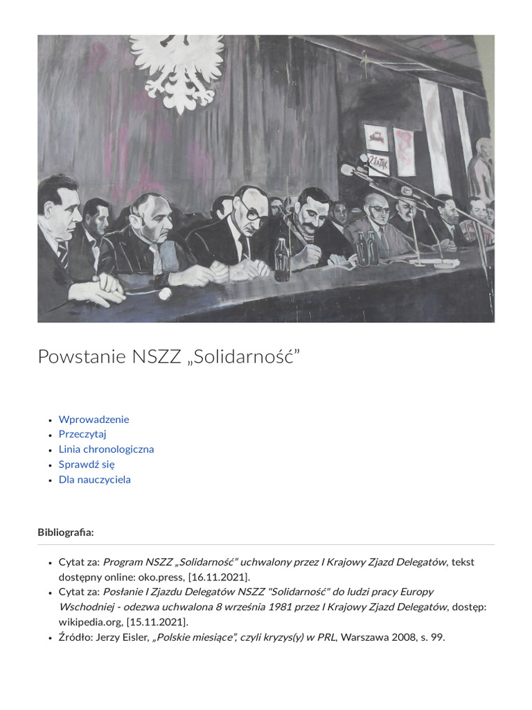 Powstanie NSZZ Solidarnosc | PDF