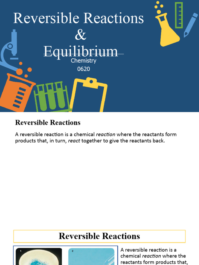 Reversible Reactions & Equilibrium | PDF | Chemical Equilibrium ...