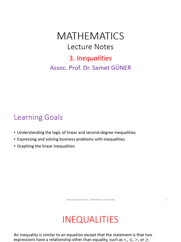 Inequalities | PDF | Inequality (Mathematics) | Linearity