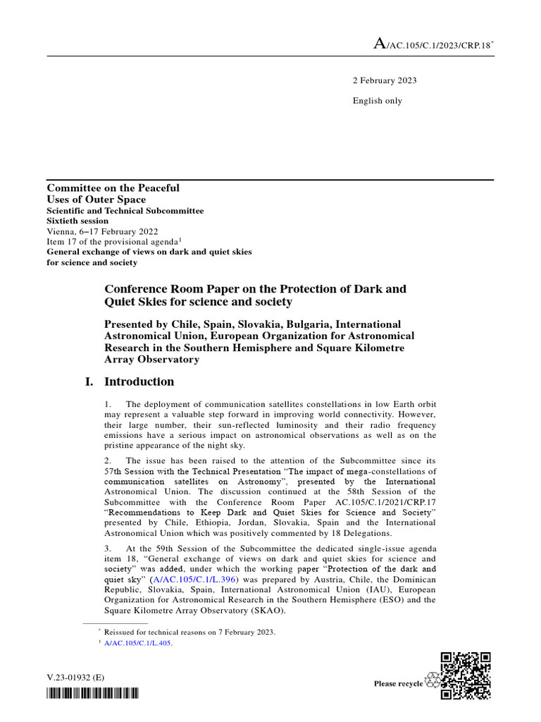 Protecting Dark and Quiet Skies | PDF | Satellite | Astronomy