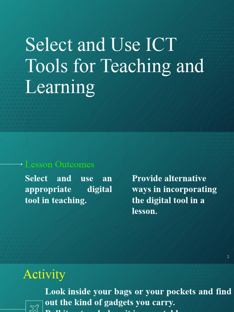 Lesson 3 2 Select And Use Ict Tools For Teaching And Learning Pdf