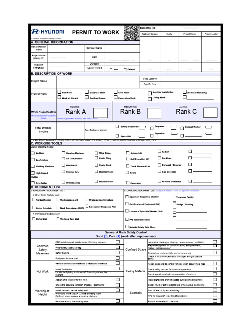 Work Permit | PDF | Crane (Machine) | Fires