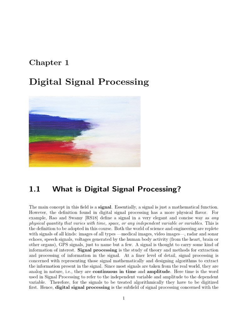 DSP 20 Chapter 1 | PDF | Digital Signal Processing | Thought