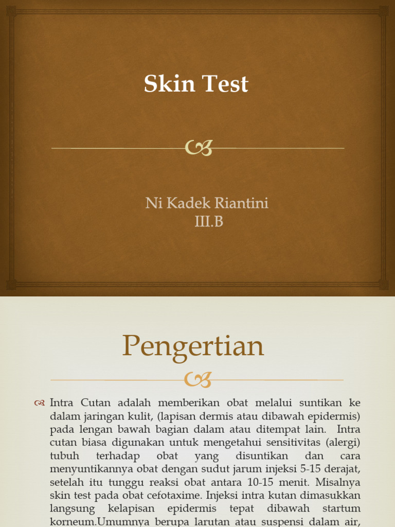 Skin Test | PDF | Pengembangan Diri | Kesehatan Holistik