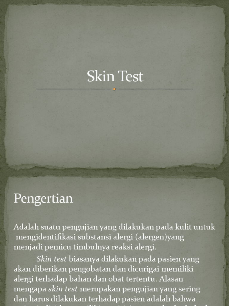 Prosedur Skin Test Alergi dan Pemberian Obat | PDF | Kesehatan Holistik ...
