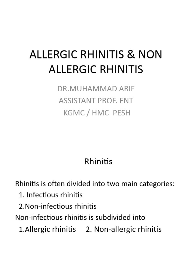 Rhinitis: Allergic vs. Non-Allergic | PDF | Allergen | Allergy